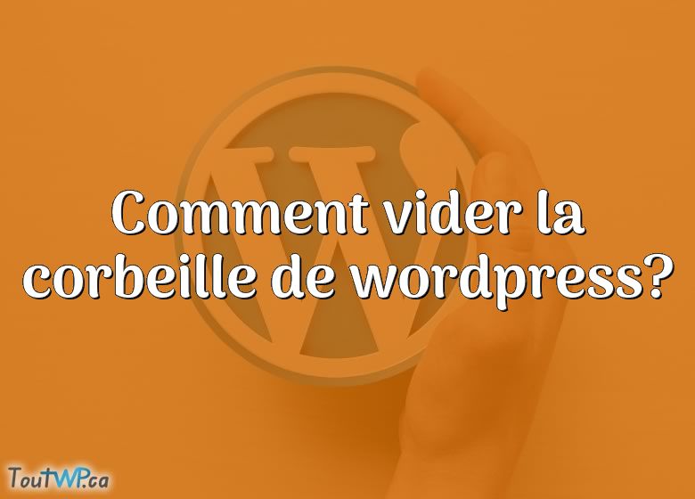 Comment Vider La Corbeille De Wordpress? | ToutWP.ca Comment Vider La Corbeille De Wordpress? | ToutWP.ca